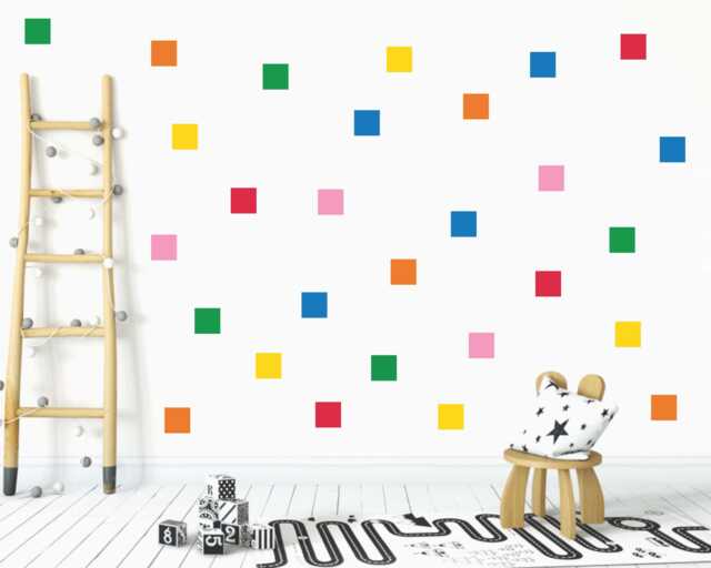 Square Vinyl Stickers, Squares Wall Decals, Modern Decor Idea, Nursery ...