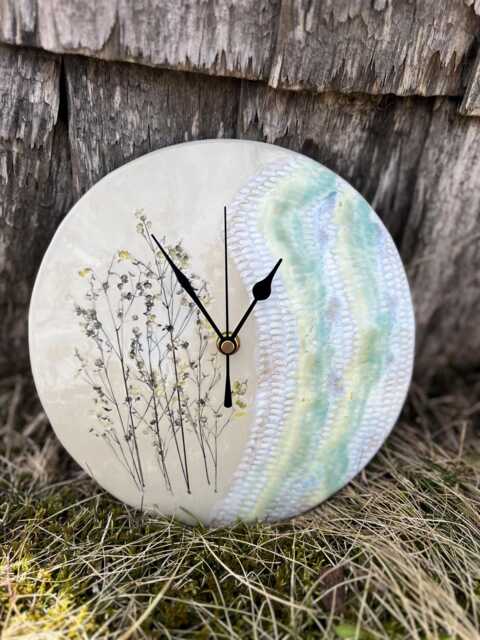 Ceramic Wall Clock Meadow Grass, Handmade Pottery Clock, Unique Decor ...