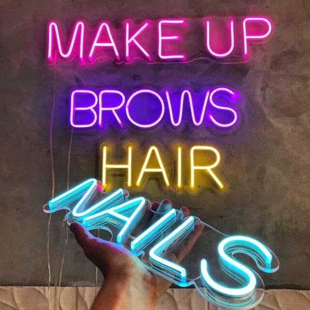 Neon Signs For Beauty Salon, Nails, Eyebrows, Makeup, Hair. Beautiful ...