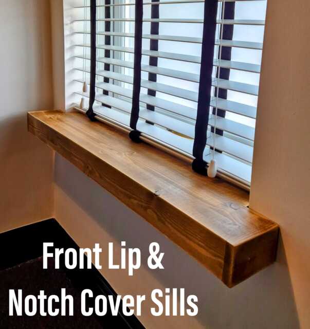 Rustic Window Sills, With Front Lip & Corner Notch Covers - Ledge Shelf ...