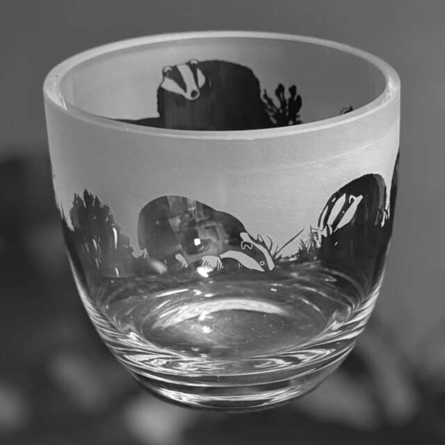 Badger Candleholder Crystal Glass Candle Holder With Badger Frieze ...