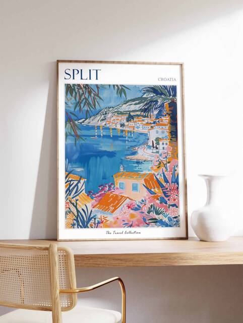 Split Poster, Travel Print, Tropical Decor, Sea Wall Art, Croatia Gift ...