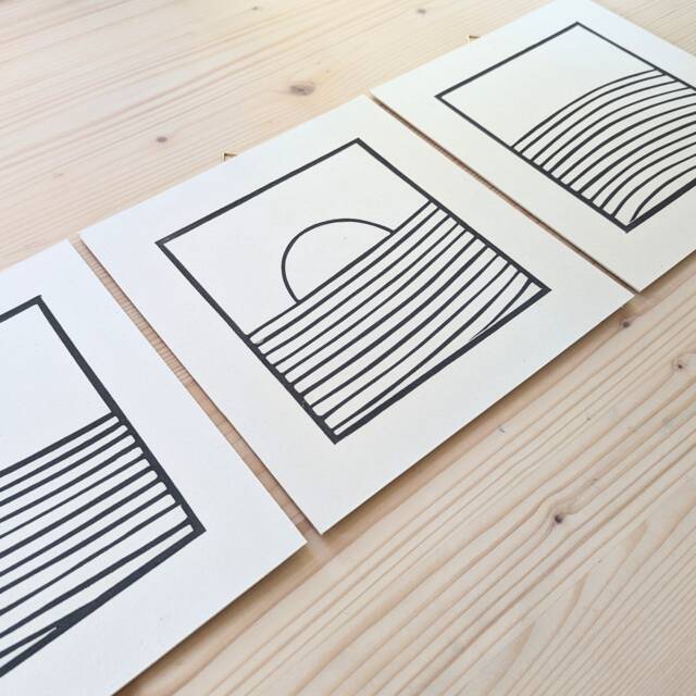 3 Linocut Prints in A Set - Sunset by Etsy | ufurnish.com