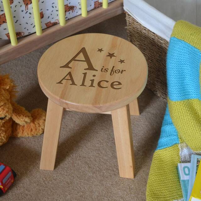 Personalised Toddler Stool Solid Wood Alphabet Design by Etsy ...
