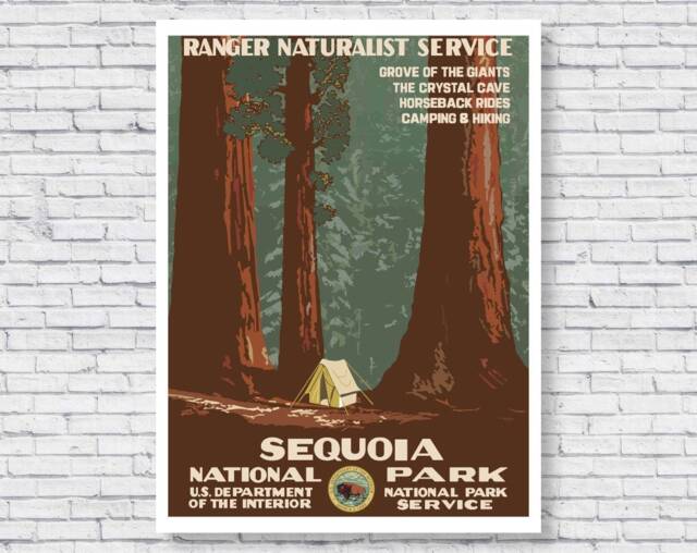 1938 Sequoia National Park Vintage Poster, Service Posters Prints ...