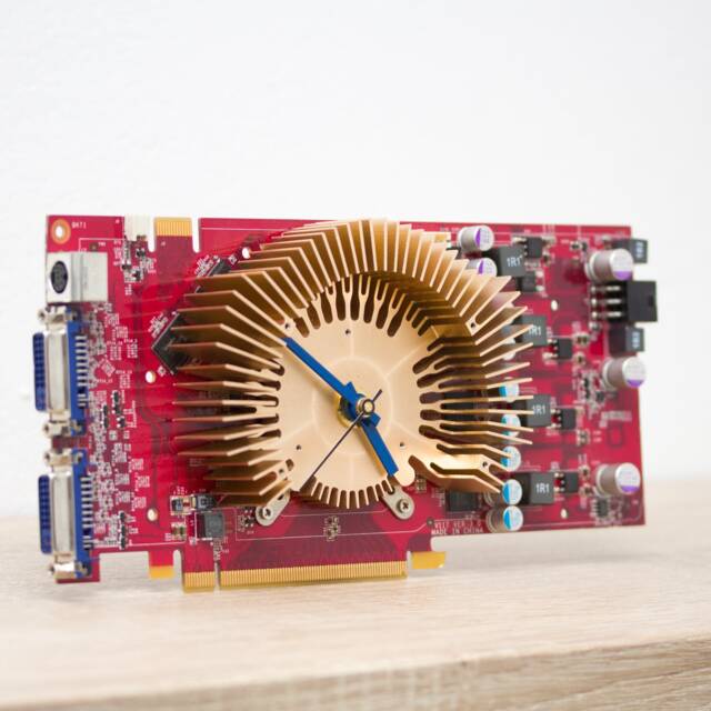 Desk Clock Made With Red Graphics Card by Etsy | ufurnish.com
