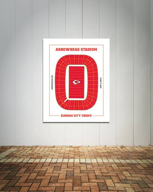 Vintage Arrowhead Stadium Seating Chart Print Kansas City Chiefs Art by ...