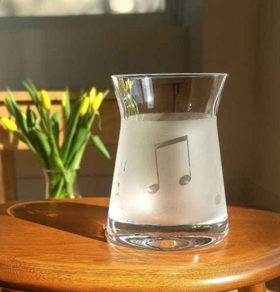 Hand Etched Garden Bouquet Vase - 13 X 10.5cm Music by Etsy | ufurnish.com
