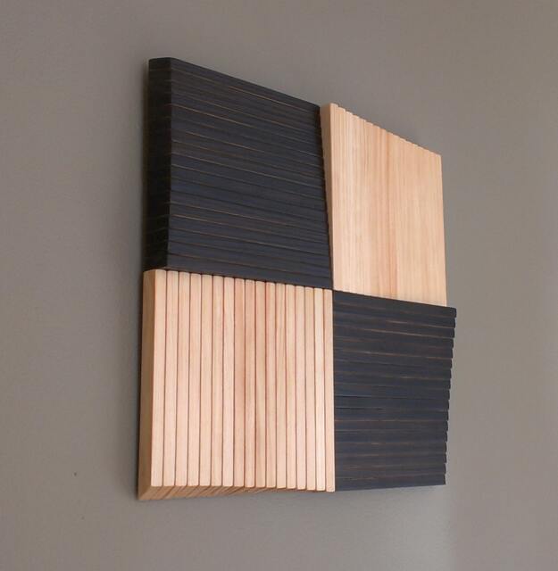 3D Wood Wall Art - Flamed Pine Laminated Pinwheel Design, Sculpture ...