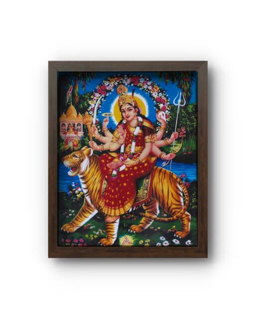 Sherawali Maa/Ambe Vaishnu Devi Durga - Picture Frame With Photo Print ...