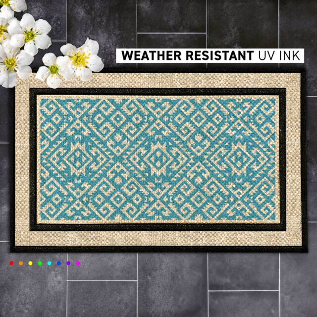 Boho Chic Entryway, Geometric Pattern Welcome Mat Decor, Aztec All ...