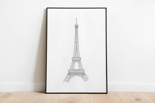 Eiffel Tower, Paris, France, Line Art Drawing, City Scene, Europe ...