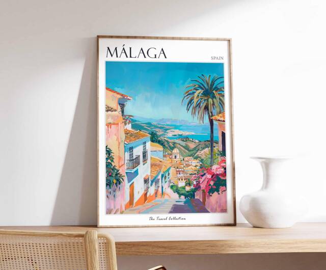Malaga Travel Poster Spanish Coastal Art Print by Etsy | ufurnish.com
