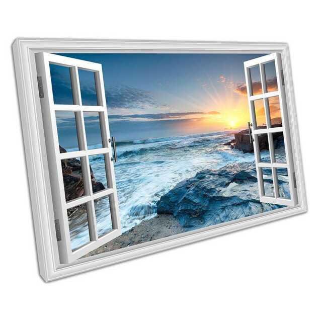 Window View Art Print Of Boobys Bay Cove Ready To Hang Wall Decor For ...