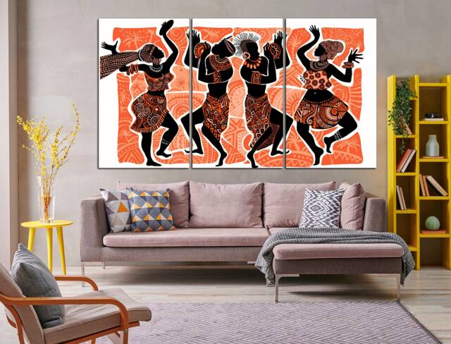 African Dance Canvas Print Colorful Modern Wall Art by Etsy | ufurnish.com