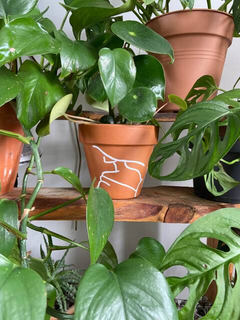 Plant Pot - Terracotta Pot With One Line Face Painting by Etsy ...