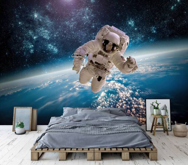 Astronaut in Space Galaxy Shiny Mural Gift, Art Print Photomural ...