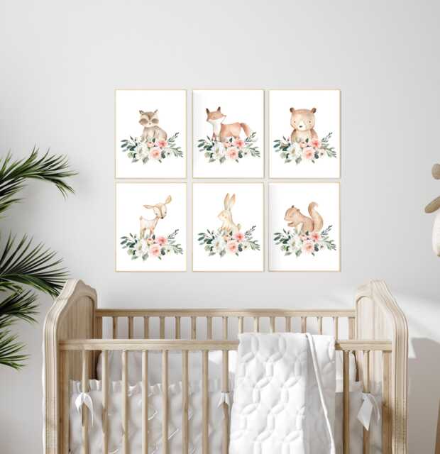 Nursery Decor Boho, Woodland Nursery Decor, Animals Prints, Boho ...