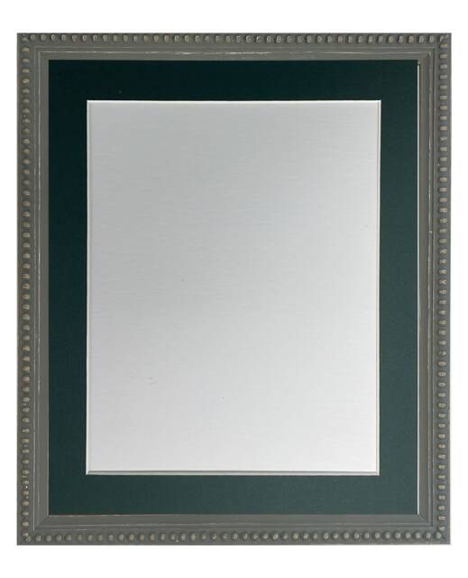 Crown Grey Photo Frame With Green Mount, Wooden Bobbin Distressed by ...