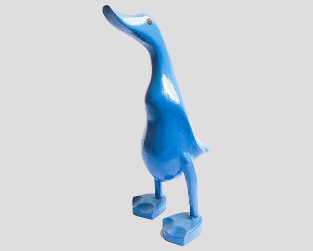 Wooden Duck Plain Blue, Bamboo, Gift For Her, Dad, Room Decor, Sculptue ...