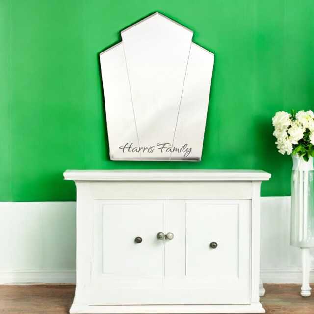 Art Deco Pentagon Fan Shaped Mirrors With White Backing & Hooks ...