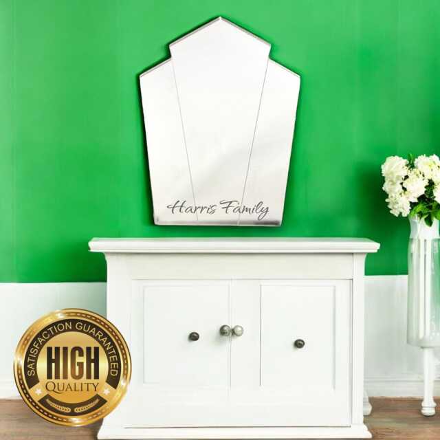 Art Deco Pentagon Fan Shaped Mirrors With White Backing & Hooks ...