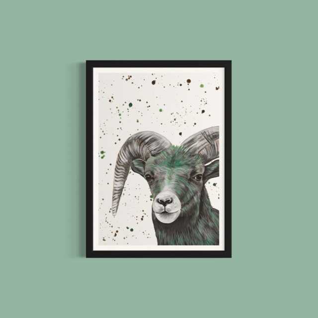 Ram Sheep Art Print Colorful Farm Animal Wall Decor by Etsy | ufurnish.com