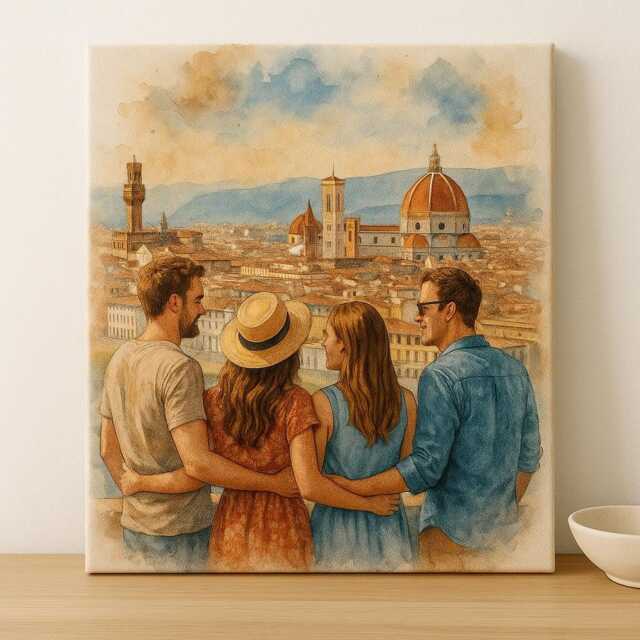 Custom Travel Photo Watercolor Portrait - Personalized Memory Keepsake ...