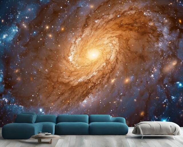 Spiral Space Nebula Galaxy Stars View Gift, Art Print Photomural ...