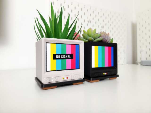 Retro Crt Tv Flower Pot & Desk Organizer - Customizable Screen by Etsy ...
