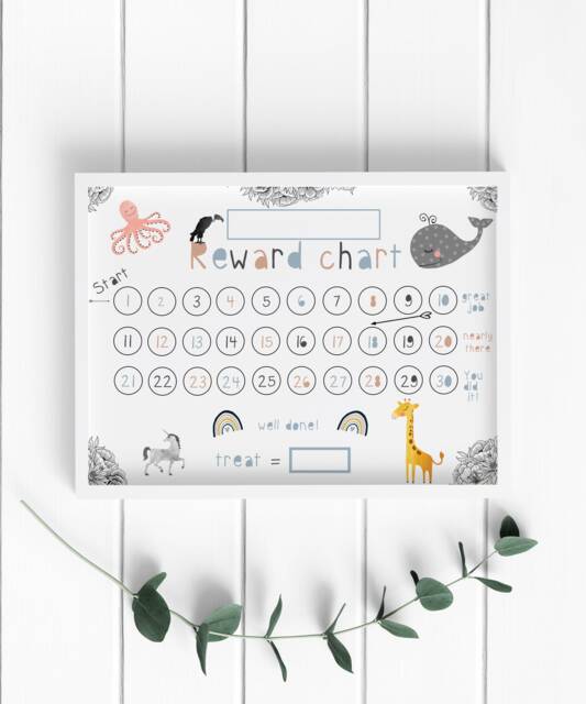 Reward Chart, Kids Sticker Personalised Children's Sticker Chart by ...
