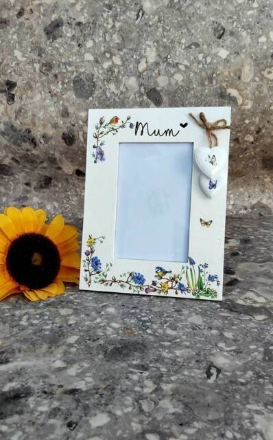 Mum Photo Frame, Grandma Decoupaged Wooden Free Standing Picture ...