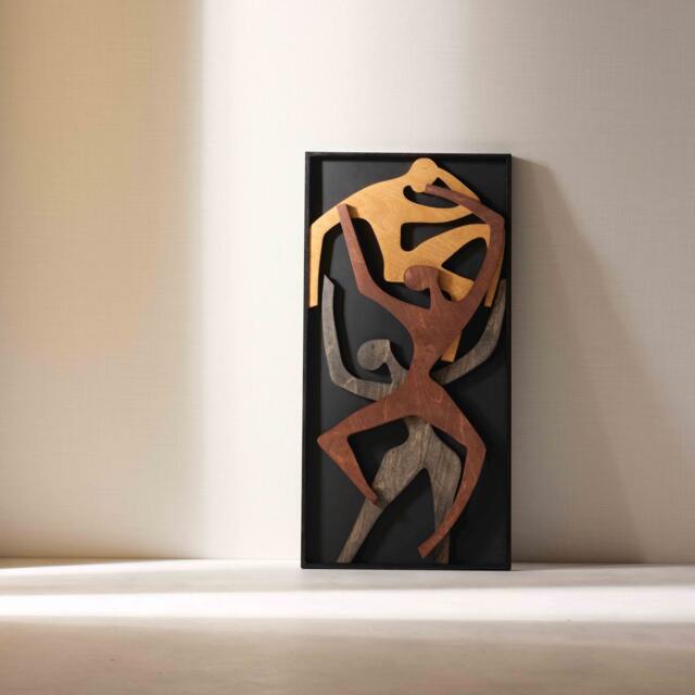 Humans , Human Wood Wall Art, Painting Vertical Decor, Hanging ...