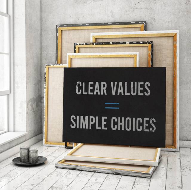 Motivational/Inspirational Clear Values Canvas Print Home Decor Success Wall Art Business Gift ...