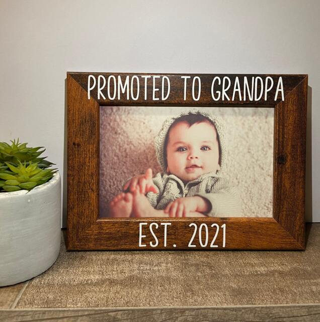 Promoted To Grandpa Personalized Picture Frame Gift, Fathers Day Papa ...