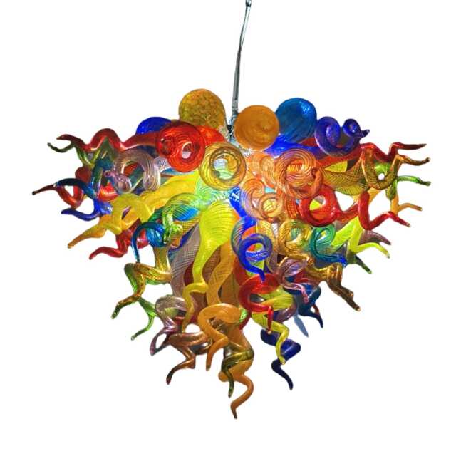 60cm Bright Colorful Hand Made Blown Art Glass Chandelier Lighting by ...