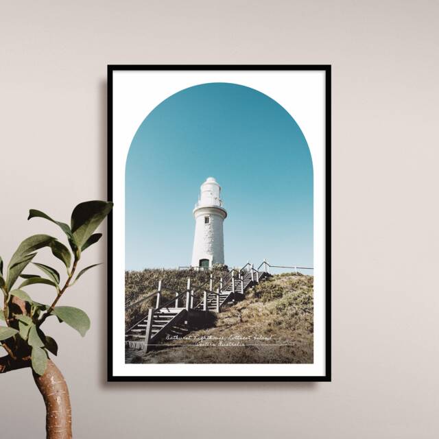 Bathurst Lighthouse Rottnest Island Travel Poster, Western Australia ...