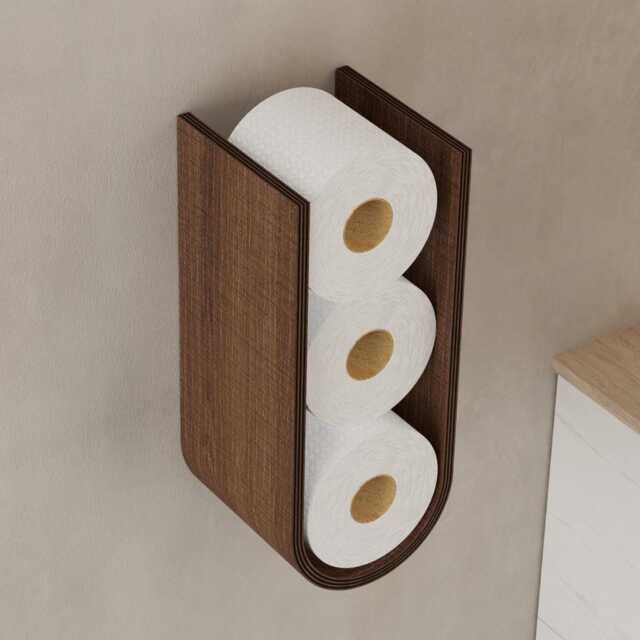 Wood Toilet Paper Holder Wall Mount For Multiple Rolls, Spare Tp Roll ...