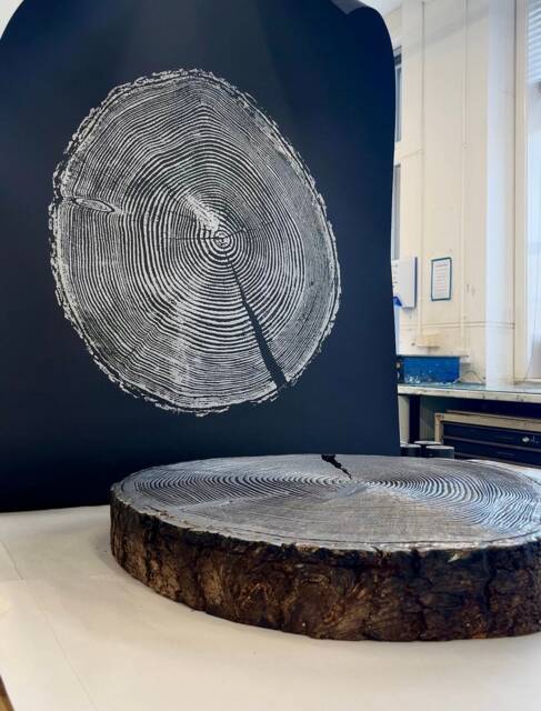 Larch Tree Ring Print, Woodcut Print, Ring Handmade Art, Woodblock ...