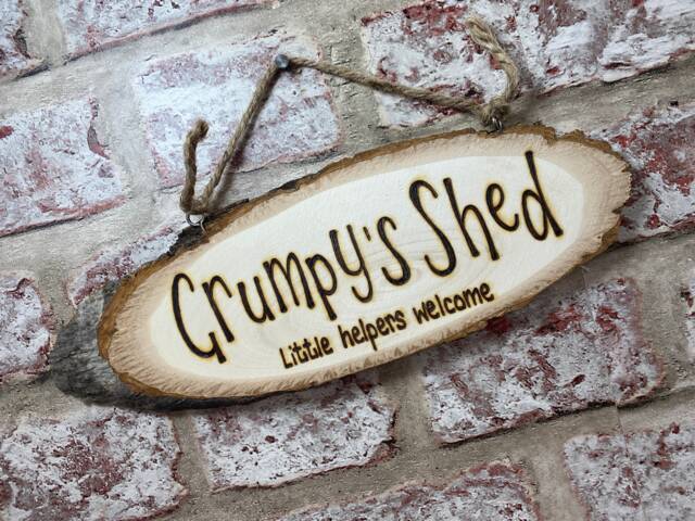 Grumpy Signs For Dad, Grandad Him - Personalised Rustic Wooden Plaque ...