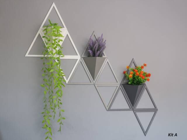 Triangle Wall Planter System Geometric Vertical Garden Art D??cor by ...