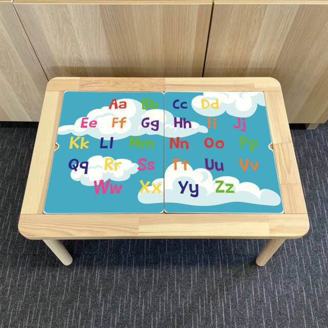 Kids Cloud Alphabet Table Top Sticker Only Compatible With Ikea Flisat ...