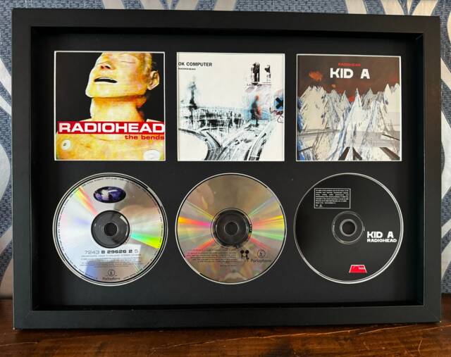 Radiohead - The Bends Ok Computer Kid A Triple Cd Wall Display Frame ...