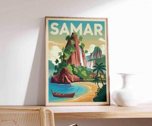 Samar Island Travel Poster Retro Philippines Art Print by Etsy ...