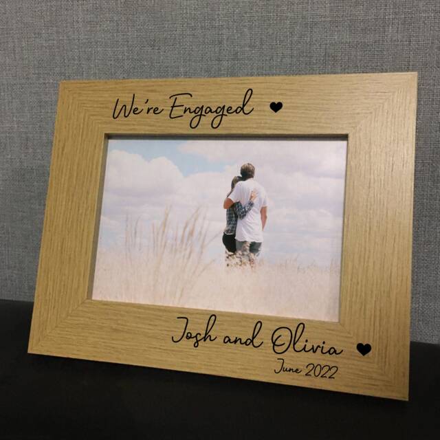 Engagement Gift Personalised Photo Frame Congratulations For Couple Him ...