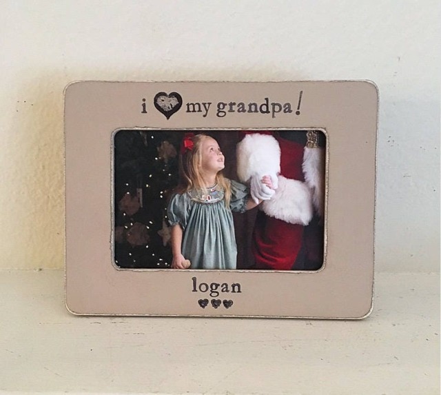 Personalized Grandpa Picture Frame Hand Stamped 4x6 Photo by Etsy ...