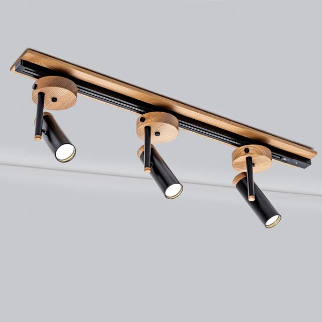 Track Lighting With Wide Wooden Base Industrial Ceiling Light by Etsy ...