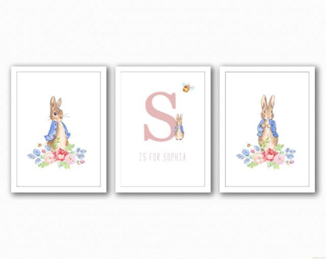 Peter Rabbit Themed Print, Rabbit Wall Art, Nursery, Nursery Decor by ...