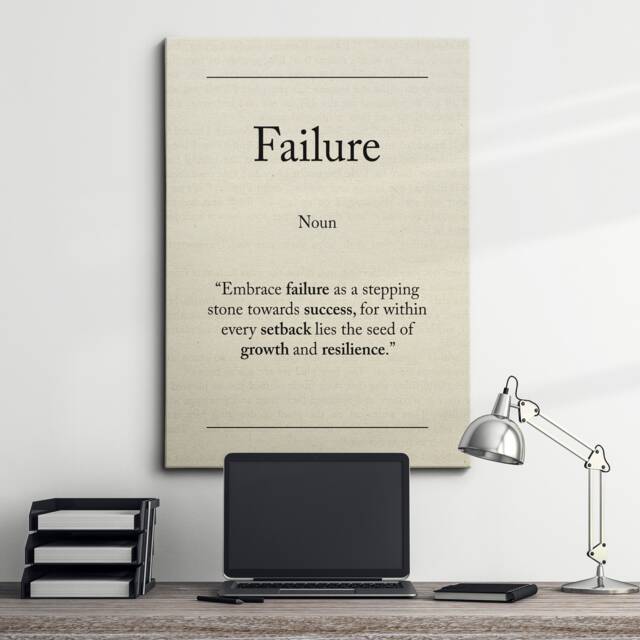 Failure Book Page Definition Quote Motivational Inspirational Framed ...