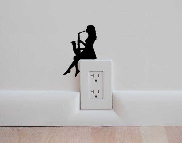 Girl Playing Sax Vinyl Sticker Decal 2 Stickers 1 Price Lightswitch ...